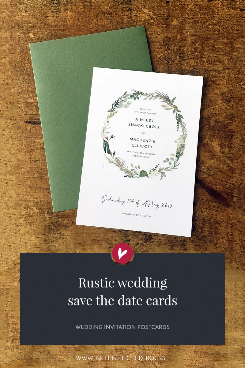 Rustic, vintage save the date – Gettin' Hitched Rocks